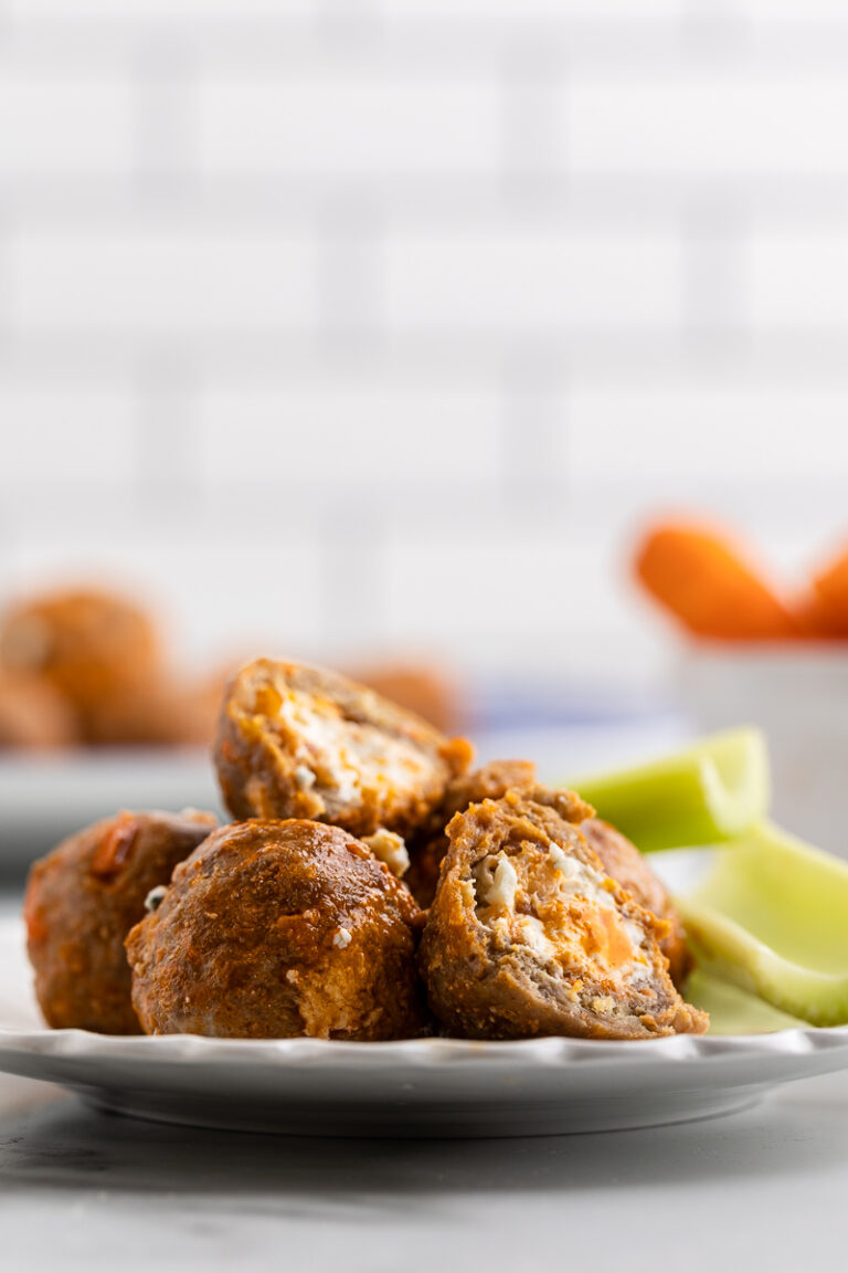 Stuffed Buffalo Chicken Meatballs - Bobbi's Kozy Kitchen
