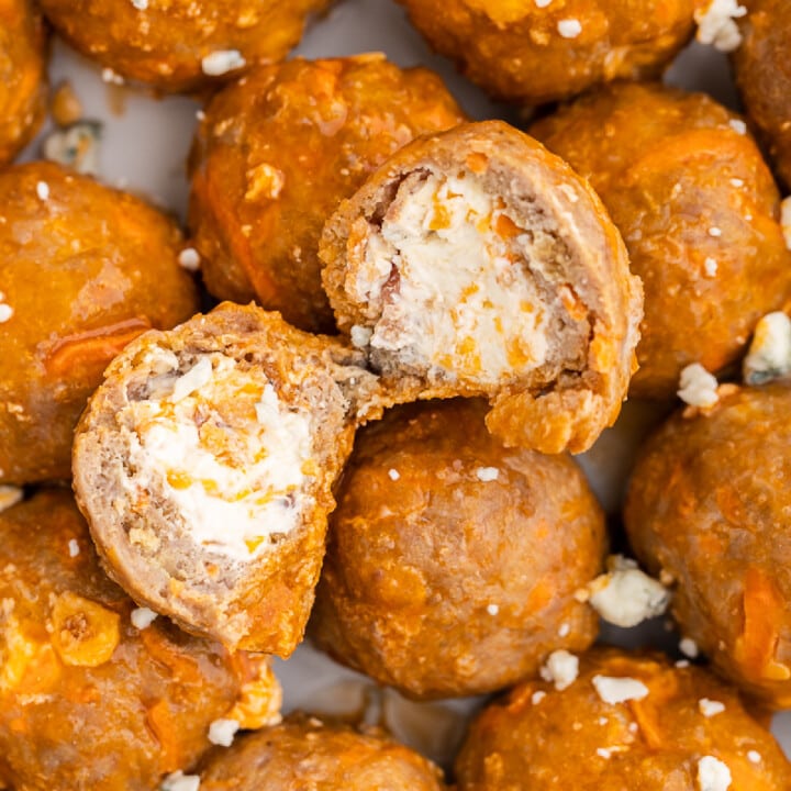 Stuffed Buffalo Chicken Meatballs - Bobbi's Kozy Kitchen