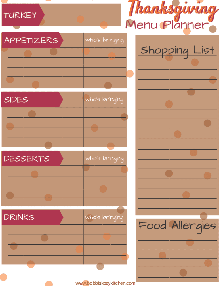 Free Thanksgiving Planner: Easy Menu Ideas & Step-by-Step Guide - Bobbi ...